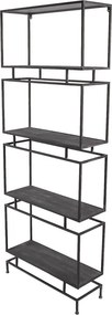 Černý antik regál ke stěně Walliet - 61*23*160 cm