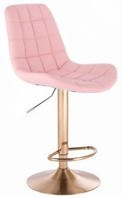 LuxuryForm Barová židle PARIS na zlatém talíři  - růžová