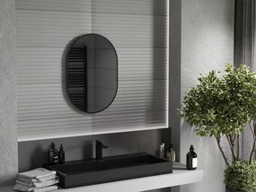 Mexen Loft oválné koupelnové zrcadlo 70 x 50 cm, černý rám - 9851-070-050-000-70