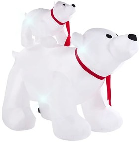Vánoční nafukovací polární medvěd s LED osvětlením 160 cm bílý KULTALA Beliani
