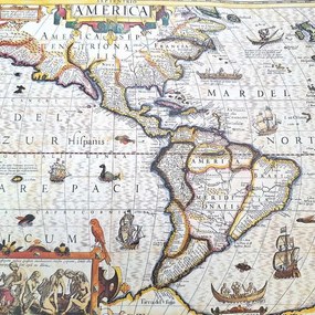 Madrid Magnificence Mapa Ameriky z roku 1628. - J. Hondius Reprint - M1628