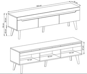 Obývací stěna Nordi | sestava B | artisan