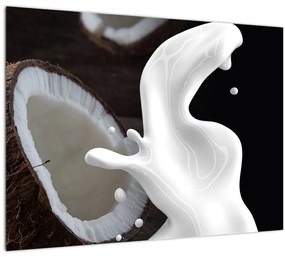 Skleněný obraz - kokosové mléko (70x50 cm)