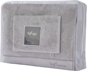 Sada ručník, osuška a mycí žínka AURA, 3 ks Šedá Sada (ručník 55x100 cm, osuška 92x150 cm, mycí žínka 16x22 cm)