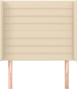 Čelo postele typu ušák krémové 83x16x118/128 cm textil 3119699
