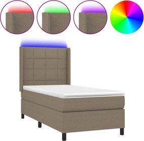 Box spring postel s matrací a LED taupe 80 x 200 cm textil 3138273