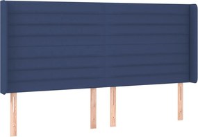 Box spring postel s matrací a LED modrá 160x200 cm textil 3138411