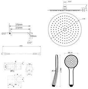 Sapho KAI podomítkový sprchový set s pákovou baterií, otočný přepínač, 2 výstupy, chrom - KA43-01