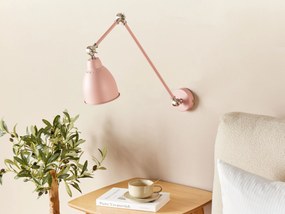 Nástěnná kovová lampa pastelově růžová MISSISSIPPI Beliani