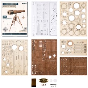 DD Dřevěné mechanické 3D puzzle - Pirátský dalekohled
