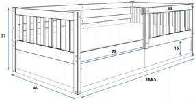 Dětská postel s úložným prostorem SMART 160x80 cm - bílá