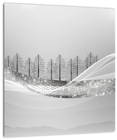Obraz - Stříbrná krajina (30x30 cm)