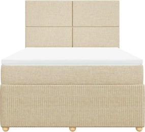 Box spring postel s matrací krémová 140x190 cm textil 3294349