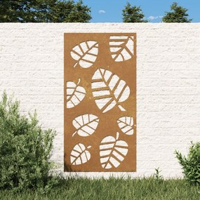 vidaXL Zahradní nástěnná dekorace 105 x 55 cm cortenová ocel List [824488]