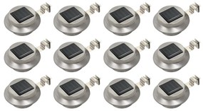 Zahradní solární lampy 12 ks LED kulaté 12 cm bílé 277135