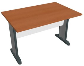Stůl jednací rovný 120 cm - Hobis Cross CJ 1200 Dekor stolové desky: třešeň, Dekor lamino podnože: bílá, Barva nohou: černá