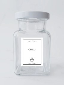 Samolepka na kořenky CHILLI bílá 3 × 4 cm základní písmo