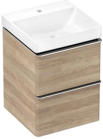 Hansgrohe Xelu Q - Skříňka s umyvadlem, 63x48x50 cm, 2 zásuvky, přírodní dub/chrom 54370000