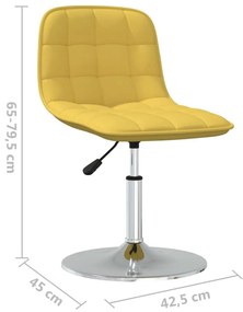Petromila Otočná jídelní židle hořčicově žlutá textil