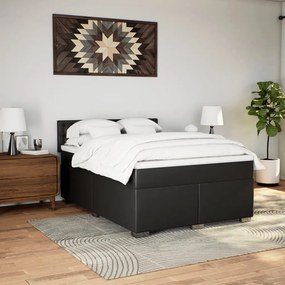 Box spring postel s matrací černá 160x200 cm umělá kůže 3288428