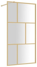 vidaXL Zástěna do průchozí sprchy čiré ESG sklo zlatá 100 x 195 cm