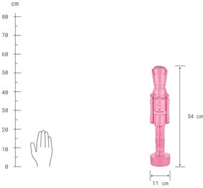 JAMES Dekorační louskáček 54 cm - růžová