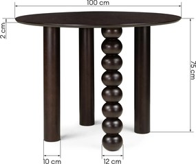 Jídelní stůl Bolla 100 cm z masivu černý