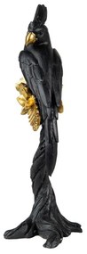 Dekorace Socha Papoušek Černý 9x8x22 cm – 9x8x22 cm