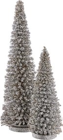 X-MAS Dekorační jedle třpytivá 28 cm - stříbrná