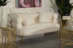 Designová pohovka Harmony 133 cm bílá / zlatá