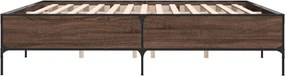 Rám postele hnědý dub 180 x 200 cm kompozitní dřevo a kov 3279786