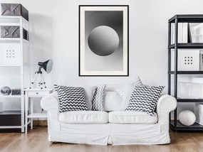 Plakát Koule a gradient - jednoduchá geometrická abstrakce v odstínech šedi