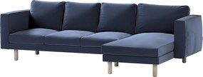 Potah na pohovku IKEA Norsborg 4-místná se šezlongem barva tmavě modrá látka sametová