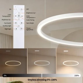 Brilagi - LED Stmívat. lustr na lanku PORTOFINO LED/60W/230V pr. 80 cm bílá +DO