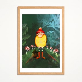 Lucie Gazdošová | Houbař Rám: Bílý, Velikost: 40 x 30 cm