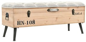 Úložná lavice 110 cm masivní jedlové dřevo 339294