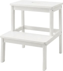 Bambusová stolička se schůdkem KROK, výška 46 cm, bílá