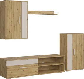 HALMAR BENSON obývací stěna dub artisan/kašmír