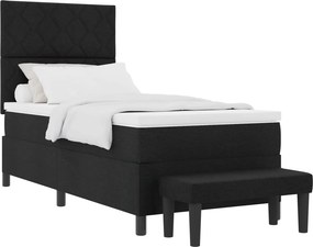 Postel s boxspringem s čelo Černá 100 x 200 cm textil 3344123