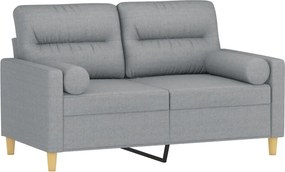 2místná pohovka s polštáři světle šedá 120 cm textil 3200813