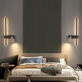 Toolight Toolight, LED nástěnné svítidlo 8W 4000K APP1439-W, černá-zlatá, OSW-02440