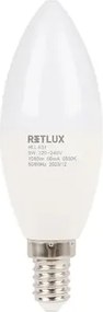 RETLUX RLL 631 C37 E14 candle 8W / 1080 lm / 6500K - denní bílá / D