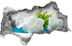 Wallmuralia Fototapeta díra na zeď Bílé květiny spa 95x73 cm