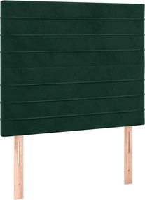 Rám postele bez matrace tmavě zelená 90 x 190 cm samet 3125791