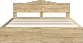 Rám postele s čelo Sonoma 200 x 200 cm Masivní borové dřevo 3412855