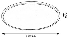Rabalux 71155 - LED Stmívatelné stropní svítidlo EZIO LED/15W/230V 3000K 24 cm