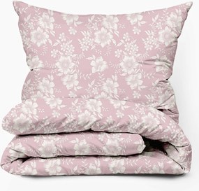 Bavlněné povlečení Rose růžová Zapínání: zip, Velikost polštáře: 50x70, Velikost přikrývky: 140x200