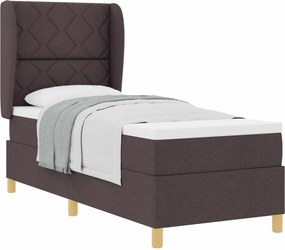 Postel s boxspringem s polštářem Tmavě hnědá 200 x 80 cm textil 3340784