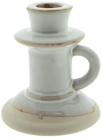Béžový porcelánový svícen na úzkou svíčku Gerjen – 9x10 cm