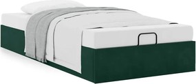 Osmanský rám postele bez matrace tmavě zelené 80x200 cm samet 3310928